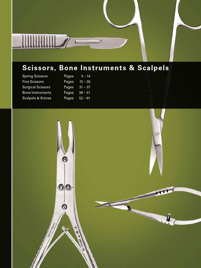 Scissors Bone Instruments Scalpels | PDF | Titanium | Scissors