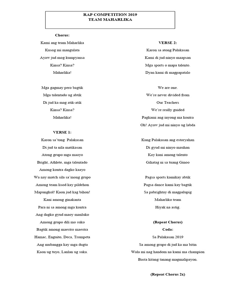 Rap Competition Lyrics | PDF