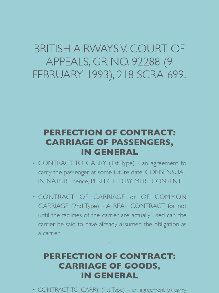 2 Types of Contracts of Carriage of Passengers | PDF | Law | Technology ...