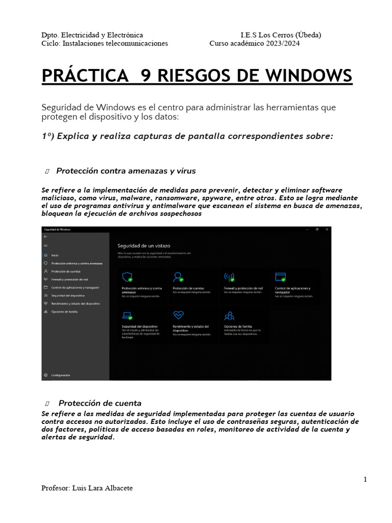 Practica 9 Riesgos de Windows | PDF | Malware | Virus de computadora