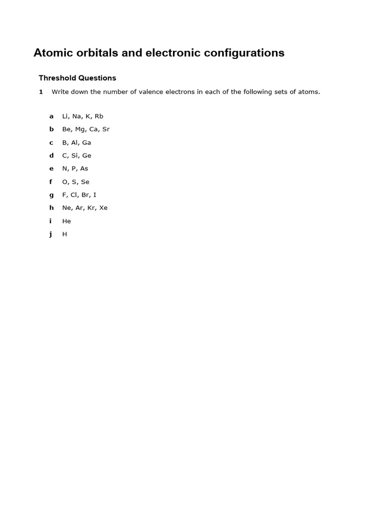 Atomic Orbitals&electronic Configuration | PDF | Electron Configuration ...