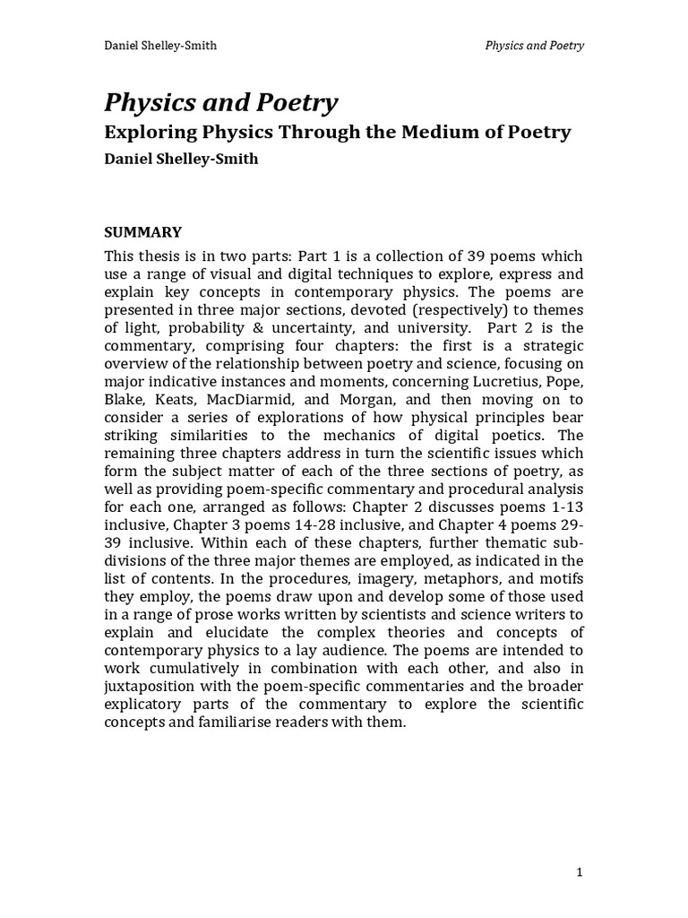 Poetry Shelley Smith Daniel Andrew | Download Free PDF | Quantum ...