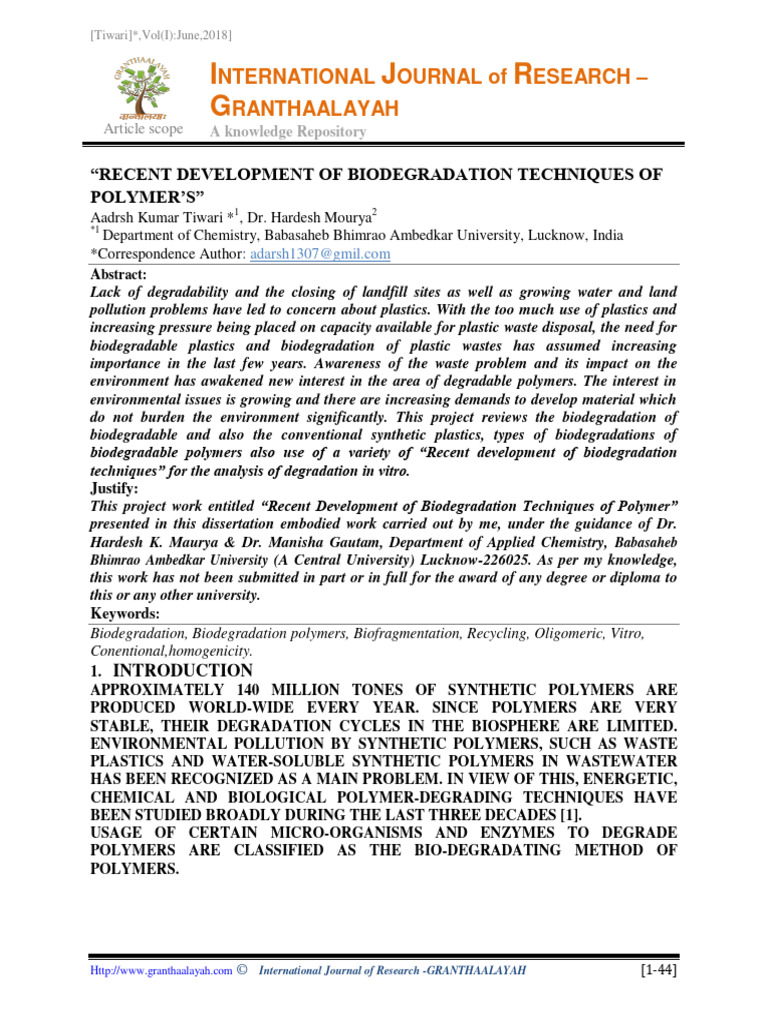 final | PDF | Polymers | Biodegradation
