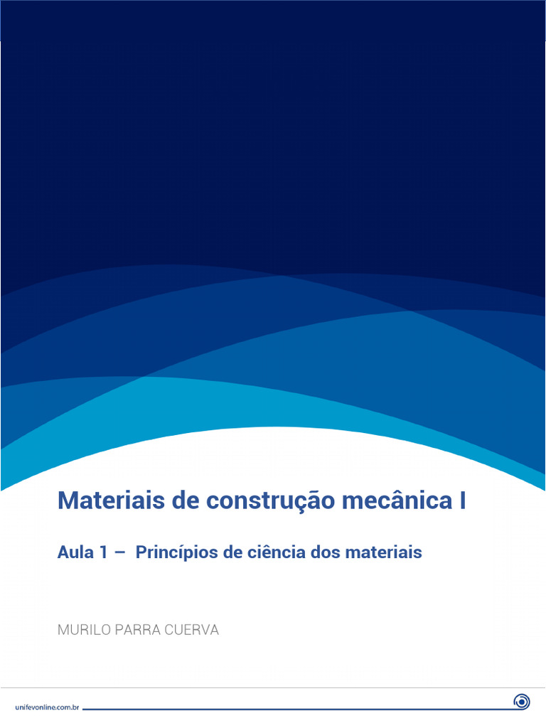 Aula 1 Princípios De Ciência Dos Materiais Pdf Ligação Química