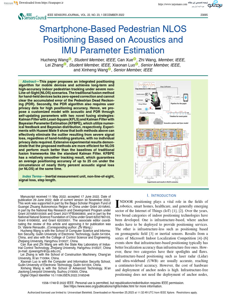 Smartphone-Based Pedestrian NLOS Positioning Based On Acoustics and IMU Parameter Estimation ...