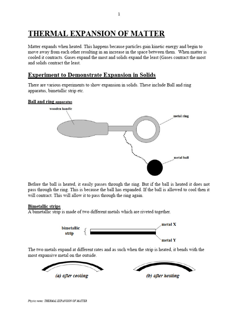 Physics: Thermal Expansion Basics | PDF | Thermal Expansion | Thermostat