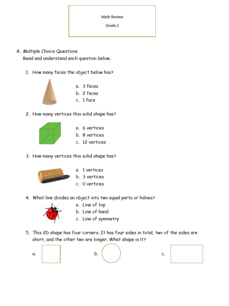2D and 3D Shapes Quiz | PDF | Shape | Symmetry