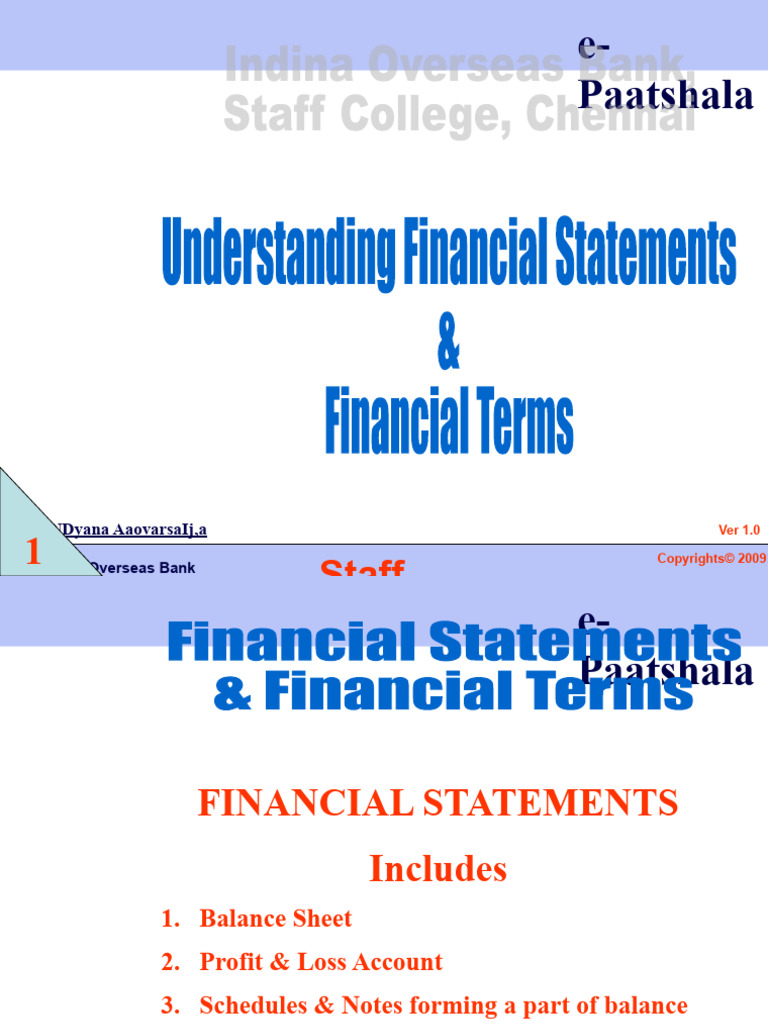 Financial Statements & Financial Terms | PDF | Income Statement ...