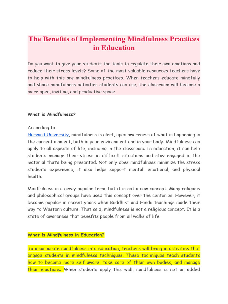 Mindfulness - Beanstack | PDF | Mindfulness | Emotional Self Regulation