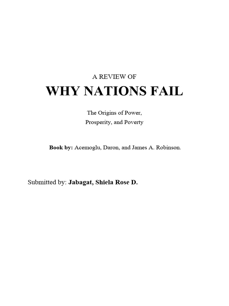 A Review of Why Nations Fail | PDF | Institution | Economies