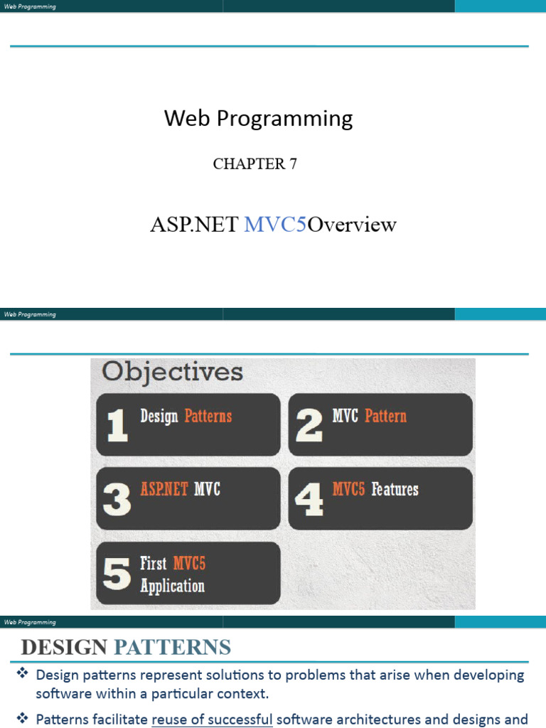 Chapter 7 (w6) ASP - NET Overview | PDF | Model–View–Controller | World Wide Web