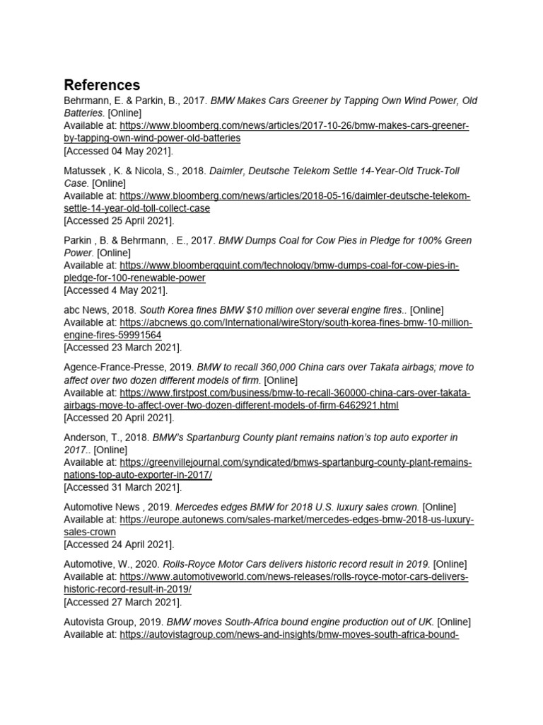 References | PDF | Bmw | Car