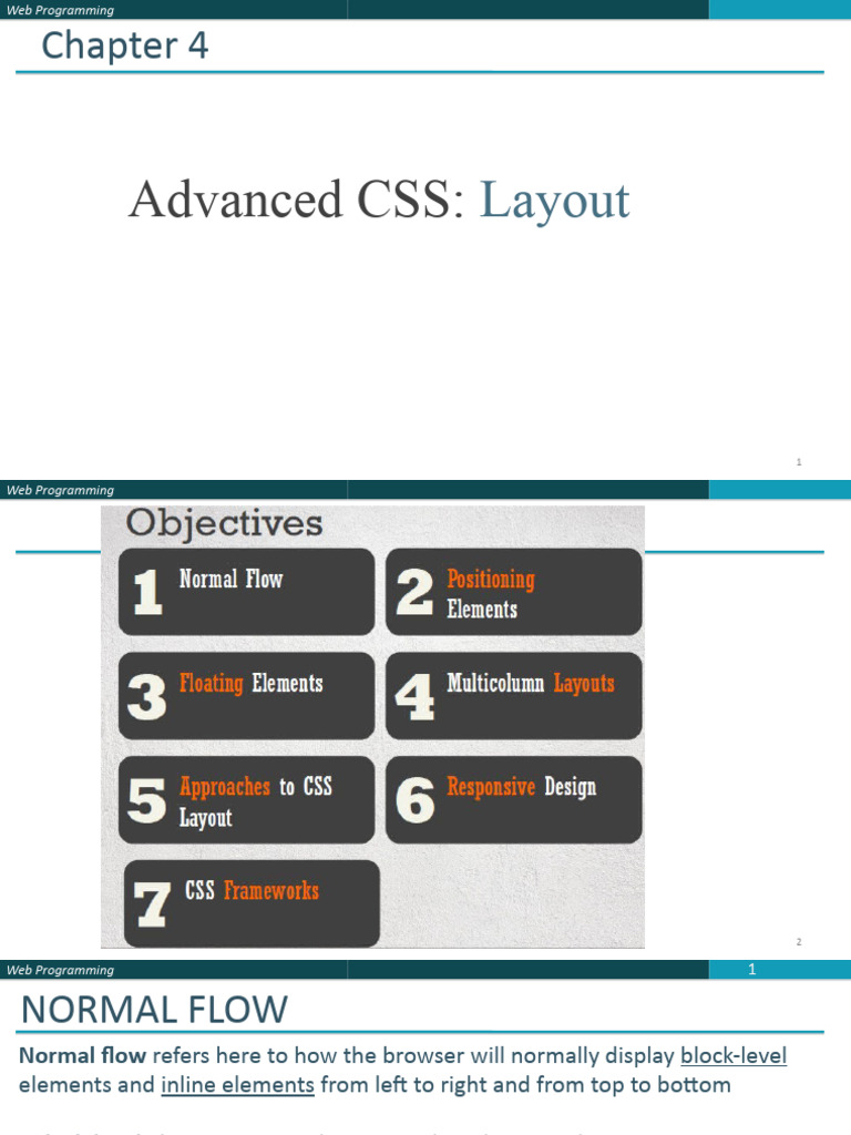 Chapter 4 Advanced CSS | PDF | Responsive Web Design | Page Layout