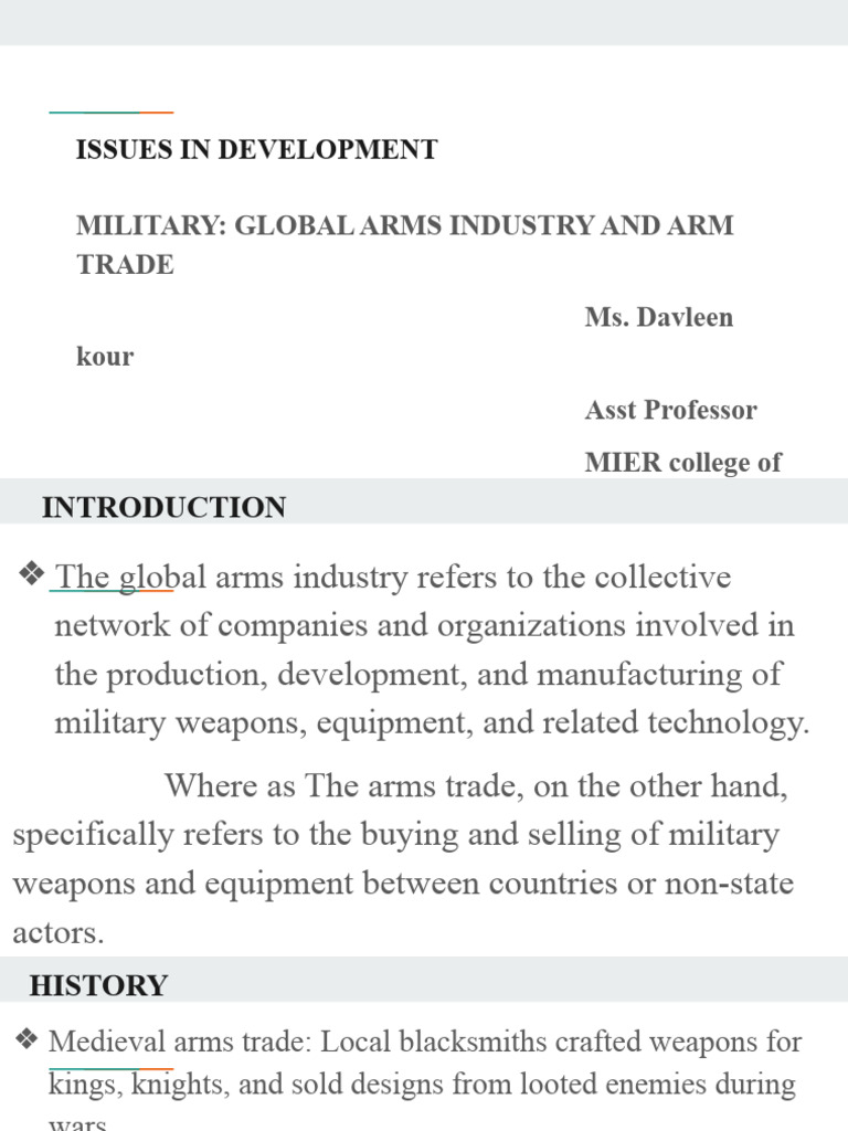 Issues in Development - Military - Global Arms Industry and Arm Trade ...