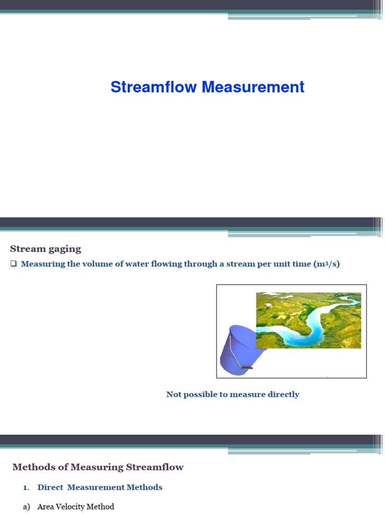 StreamFlow MeasureMent | PDF | Discharge (Hydrology) | Velocity
