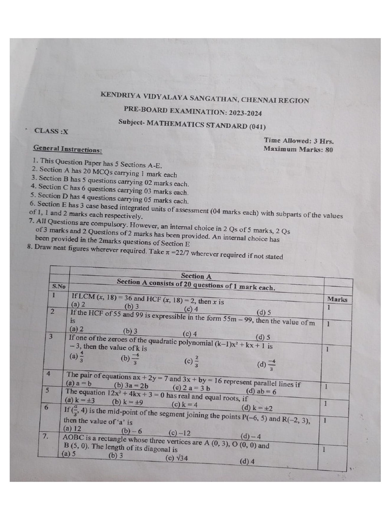 Class X Maths PB-1 | PDF