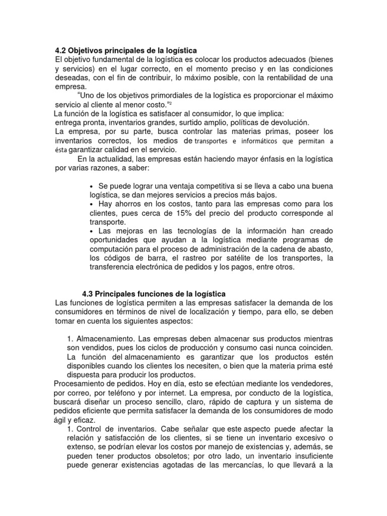 Funciones de La Logistica | PDF | Logística | Business