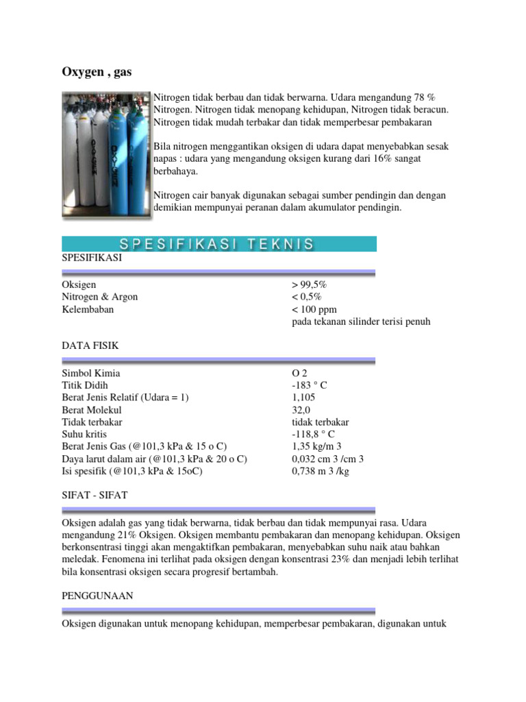 Oxygen - Gas | PDF | Science & Mathematics