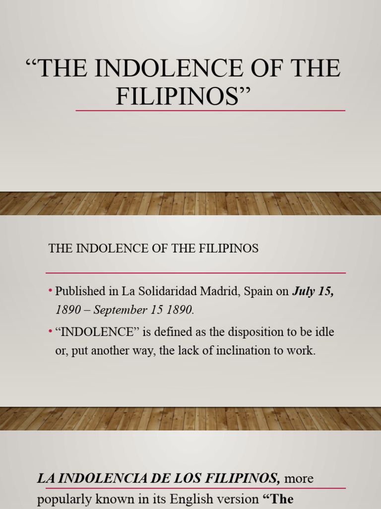 Causes of Filipino Indolence Explained | PDF | Philippines