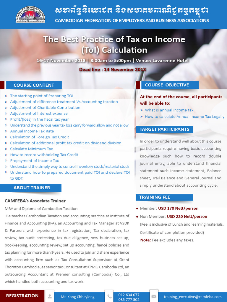 The Best Practice of Tax On Income (ToI) Calculation | PDF | Taxes ...