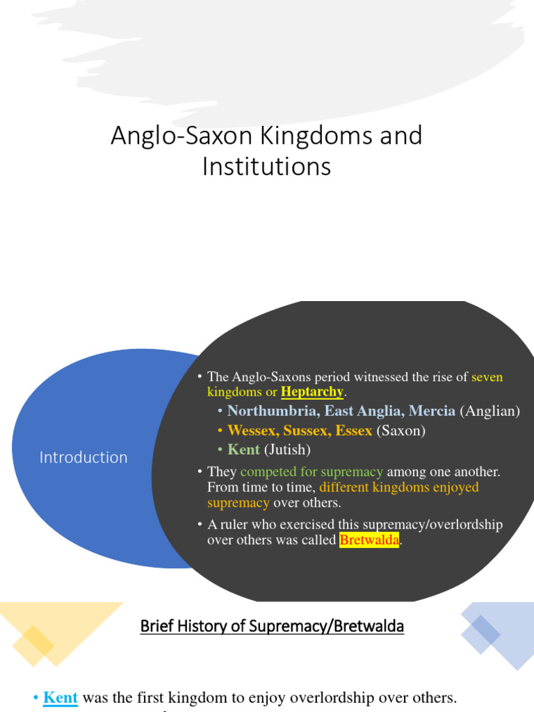 3-Anglo-Saxon Kingdoms and Institutions | PDF | Wessex | Anglo Saxons