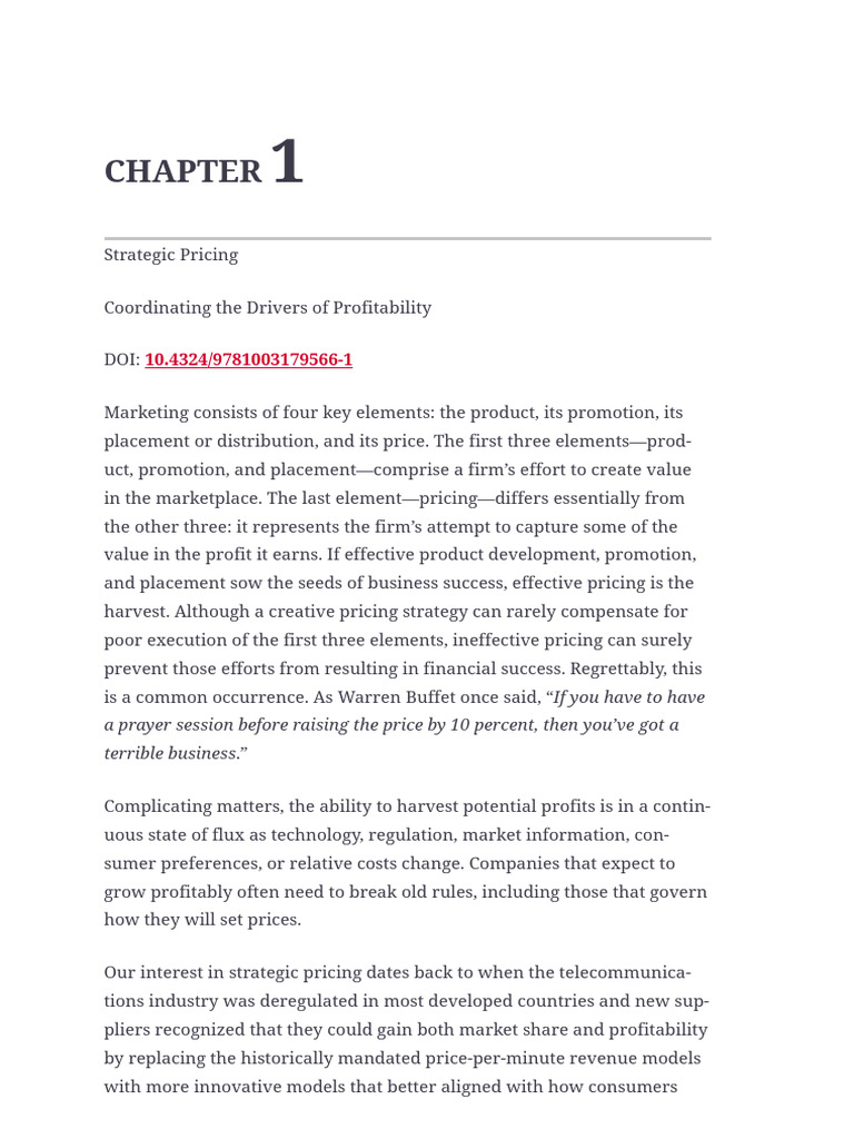 Chapter 1 Strategic Pricing - The Strategy and Tactics of Pricing, 7th ...