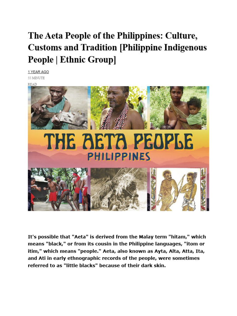 The Aeta People of The Philippines | PDF