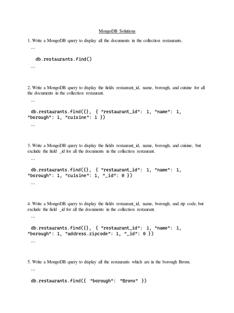 MongoDB Solutions | PDF