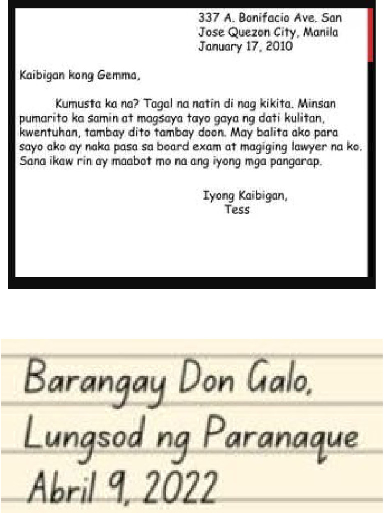 Bahagi NG Liham | PDF