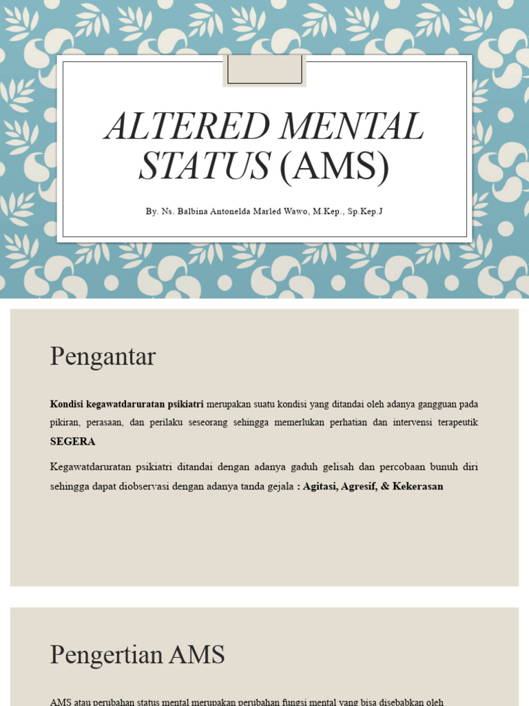 Altered Mental Status (Ams) | PDF