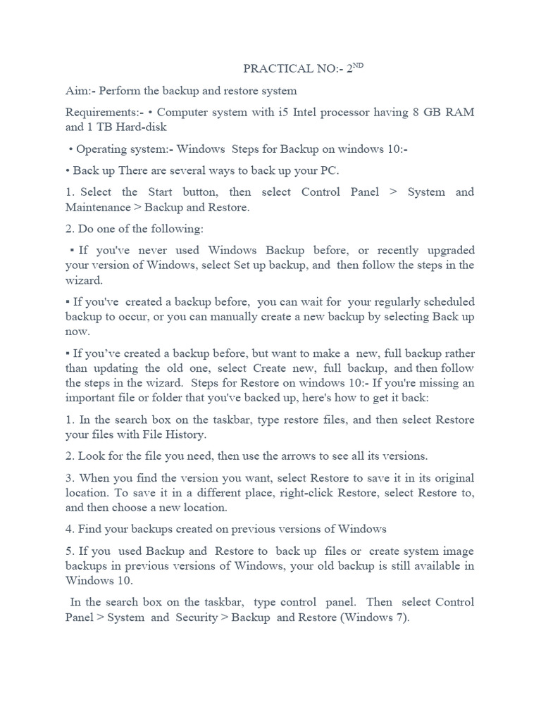 Practical No2 | Download Free PDF | Windows 10 | Computer File