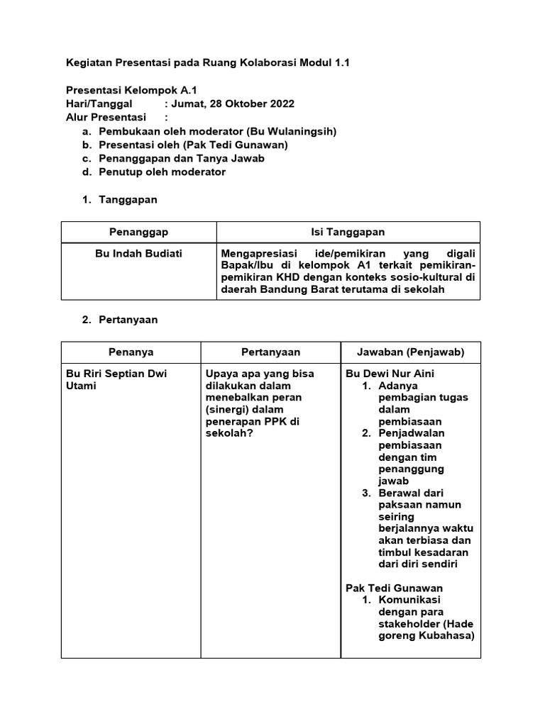 Presentasi Kelompok A1: Pemikiran KHD | PDF | Karier & Perkembangan