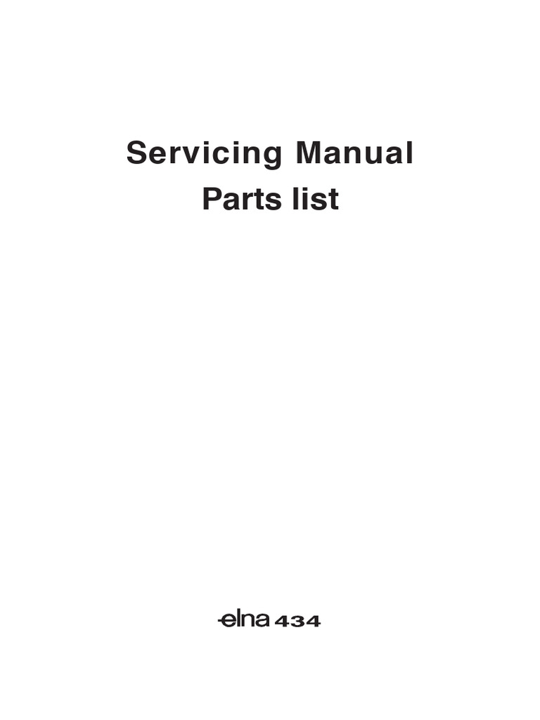 Elna 434 Parts List | PDF | Sewing Machine | Equipment