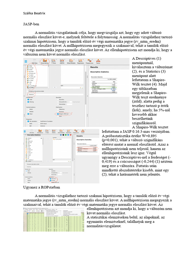 Szálka Beatrix Statisztika Beadandó 3 | PDF