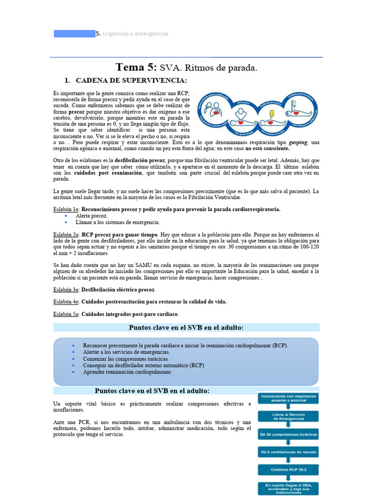 T5. Ritmos de Parada | PDF | Reanimación cardiopulmonar | Paro cardíaco