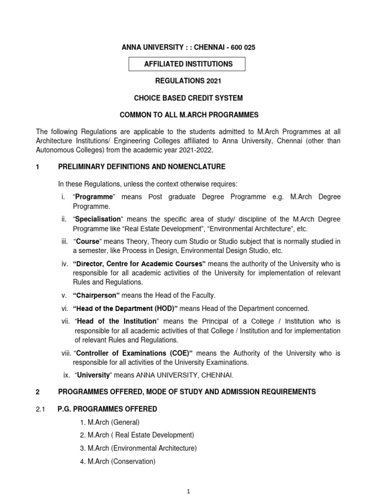 M.arch R2021 | PDF | Thesis | University And College Admission