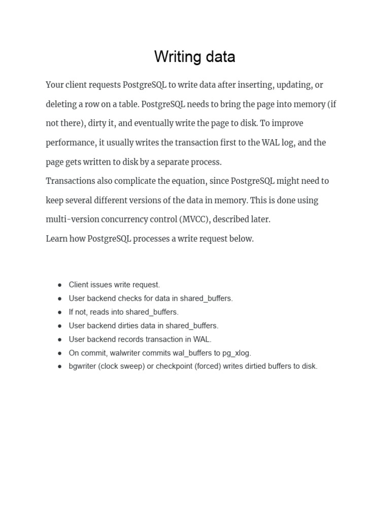Postgresql MVCC | PDF | Postgre Sql | Databases Postgresql MVCC | PDF | Postgre Sql | Databases