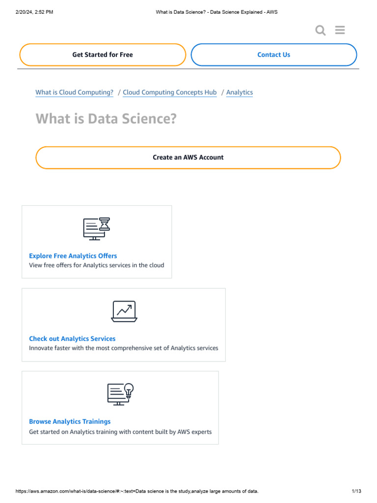 What Is Data Science - Data Science Explained - AWS | PDF