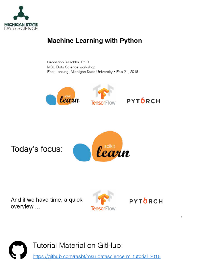 Machine Learning with Python Workshop | PDF | Dependent And Independent ...