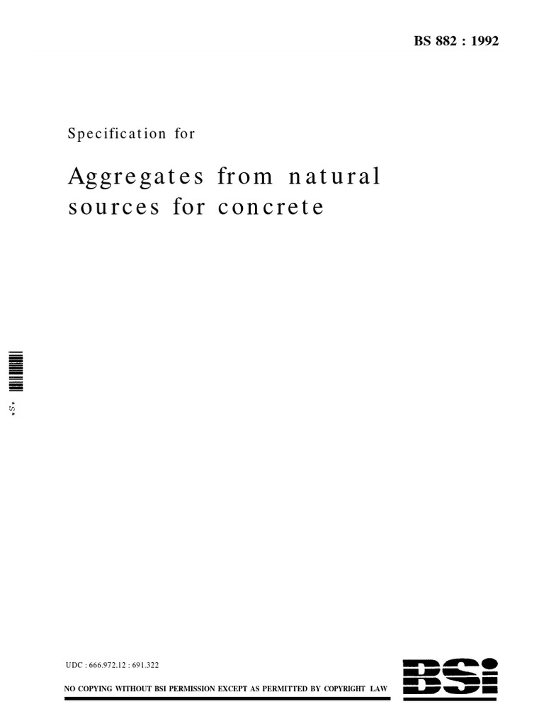 BS 882 - 1992 - Aggregates From Natural Sources For Concrete | PDF ...
