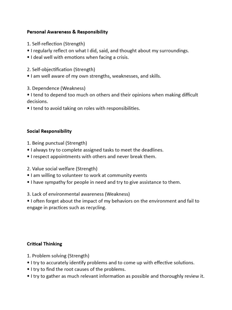 Core Competency Reflection | PDF | Thought | Extraversion And Introversion