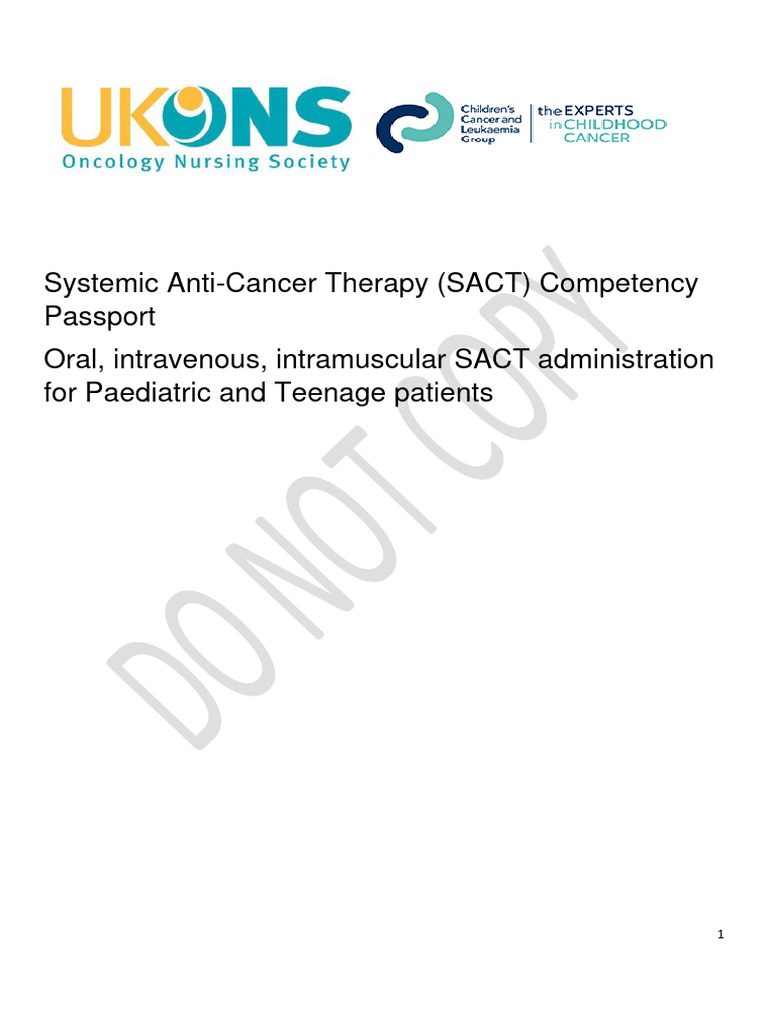 Sact Passport Final Aug 2020 | PDF | Cell (Biology) | Cancer