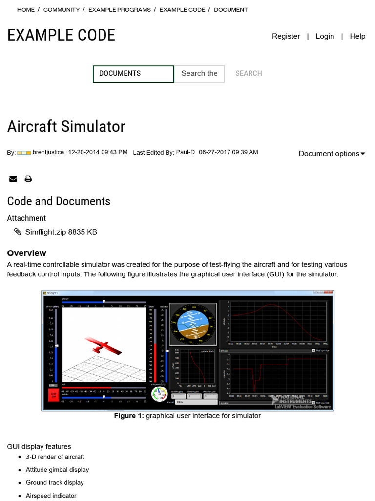 Aircraft Simulator - NI Community | PDF | Simulation | Control Theory