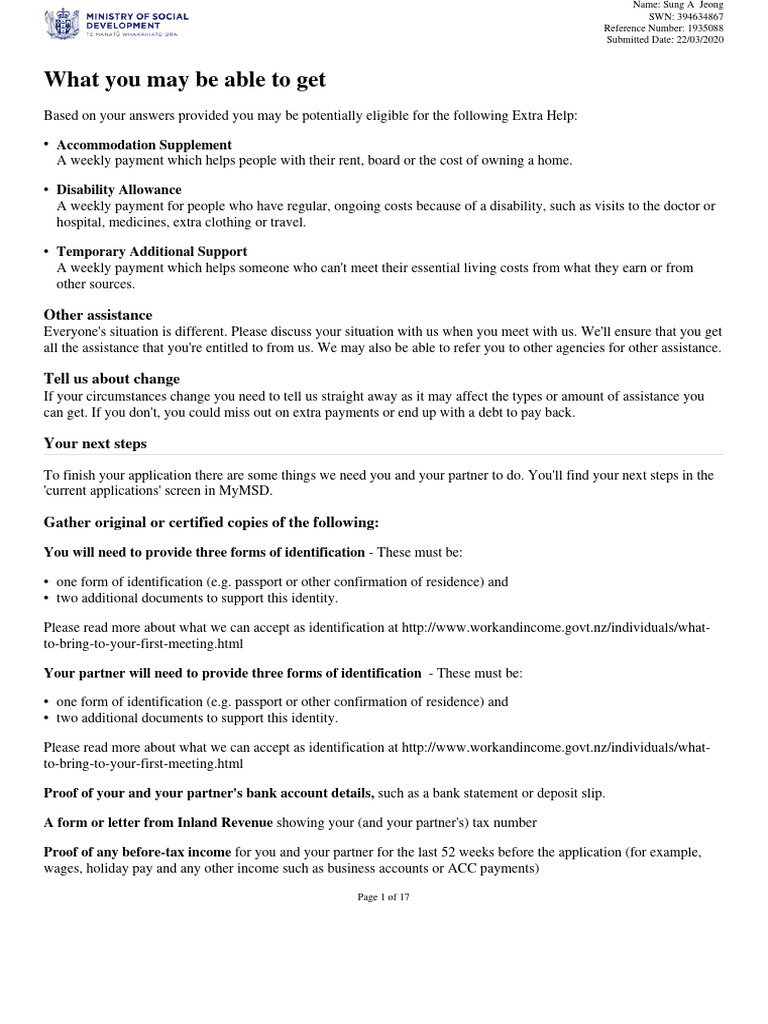 Financial Assistance Application Form 1935088 | PDF