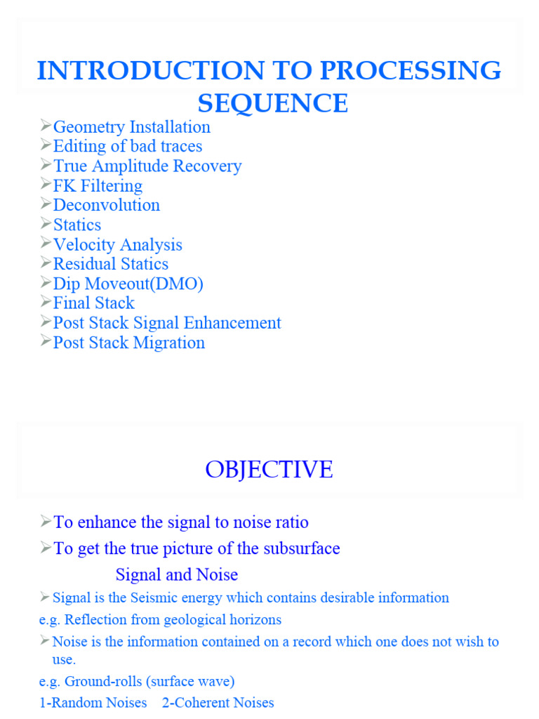 Seismic Data Processing Pdf Reflection Seismology Wavelet