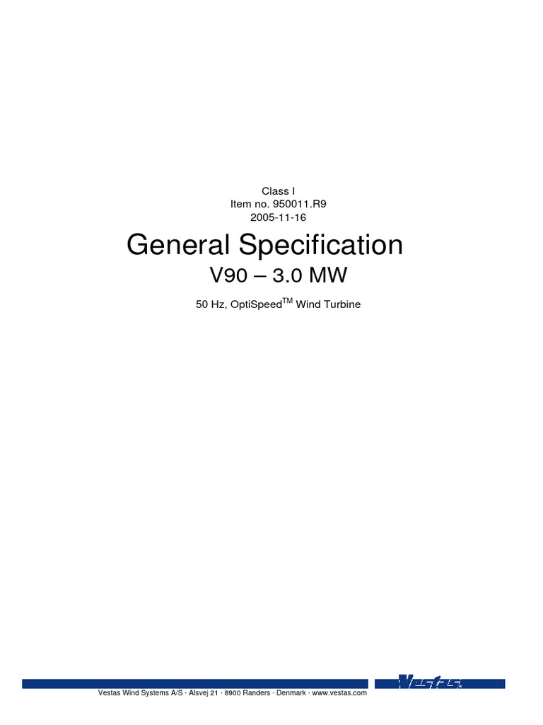 Vestas V90 3MW | PDF | Wind Turbine | Transformer