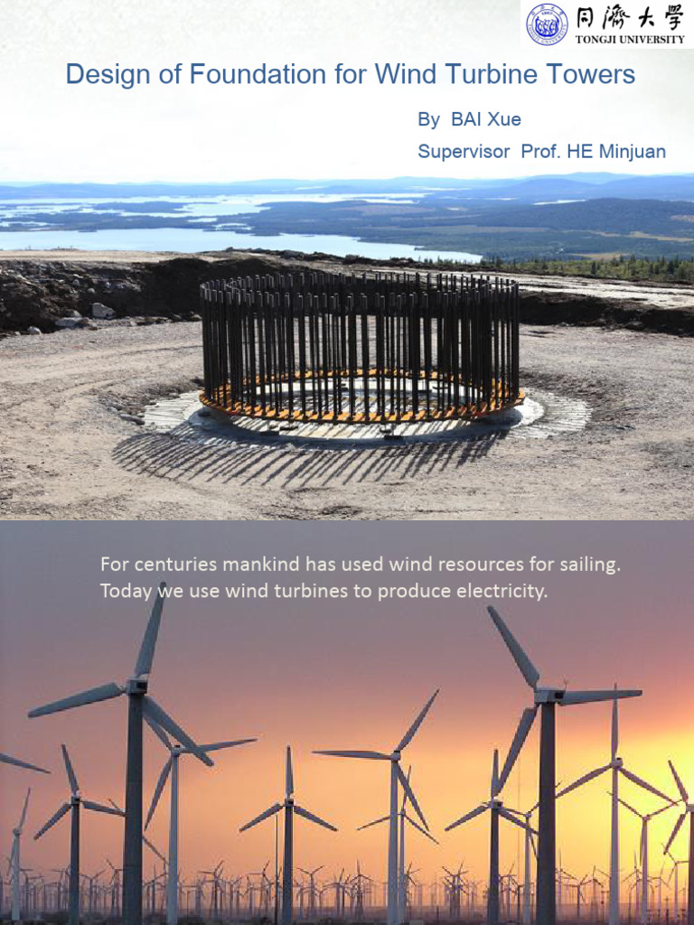 Design of Foundation For Wind Turbine Tower | PDF | Prestressed ...