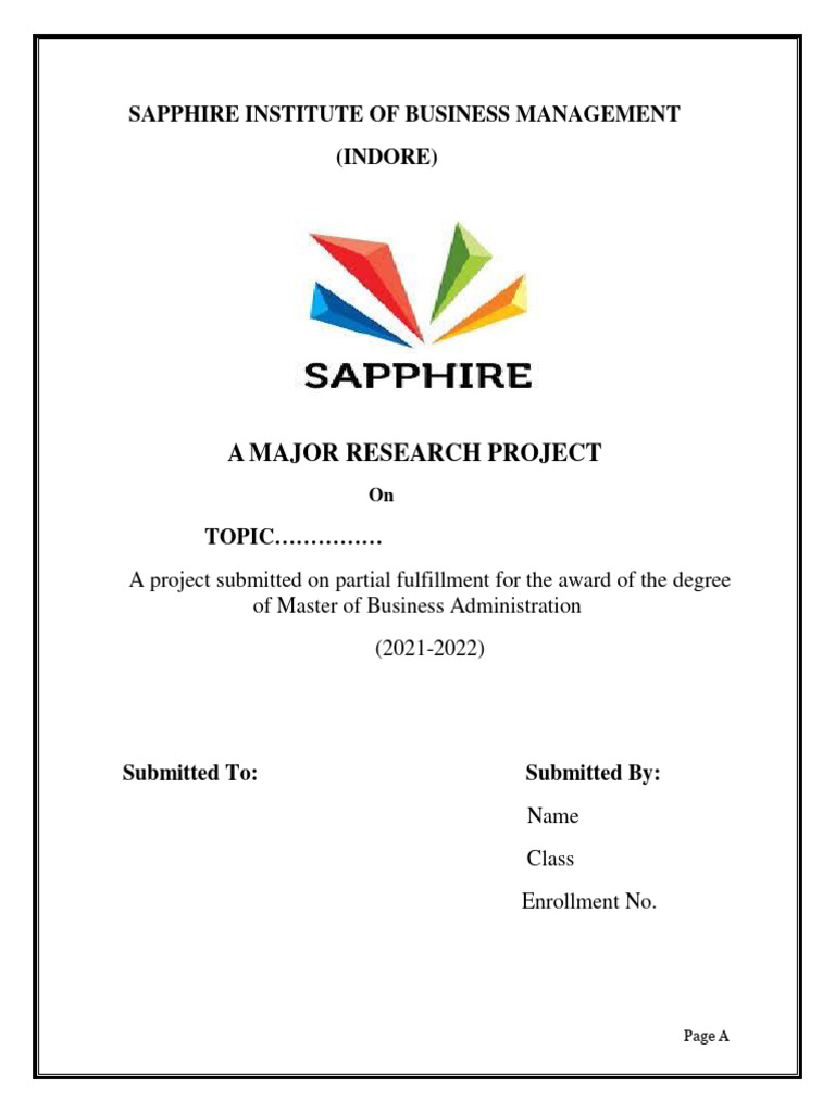 Front Page Mba | PDF