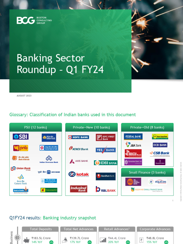 Banking Sector Roundup Q1fy24 BCG | PDF | Banks | Reserve Bank Of India