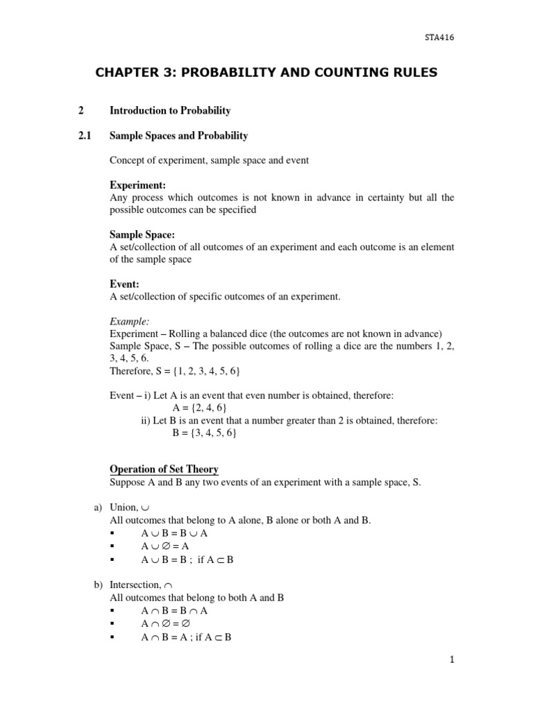 STDNT - Chapter 3 Probability | PDF | Probability | Permutation